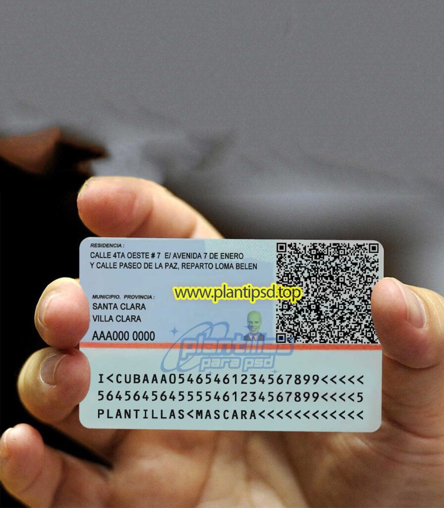 Carne de Identidad Cuba – Plantilla Digital Editable en Photoshop ...