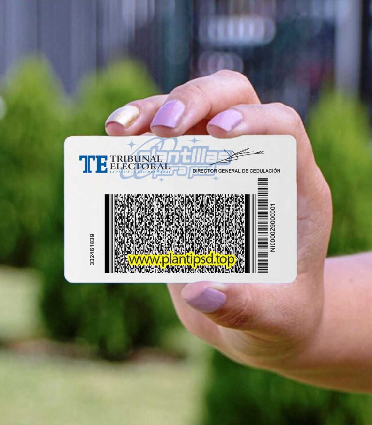 Carnet de Residencia Panama - Plantilla Digital Editable en Photoshop ...