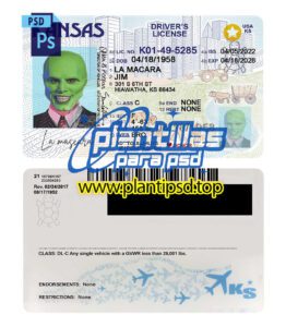Licencia de Conducir de Kansas USA – Plantilla Digital Editable en ...