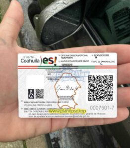 Licencia de Conducir Coahuila México – Plantilla Digital Editable en ...